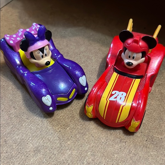 Disney | Toys | Disney Mickey And Minnie Mouse Toy Cars Red And Purple ...